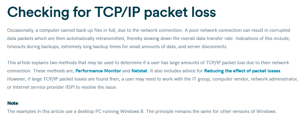 Checking For Tcpip Packet Loss Lifeforce Software Tips And Research